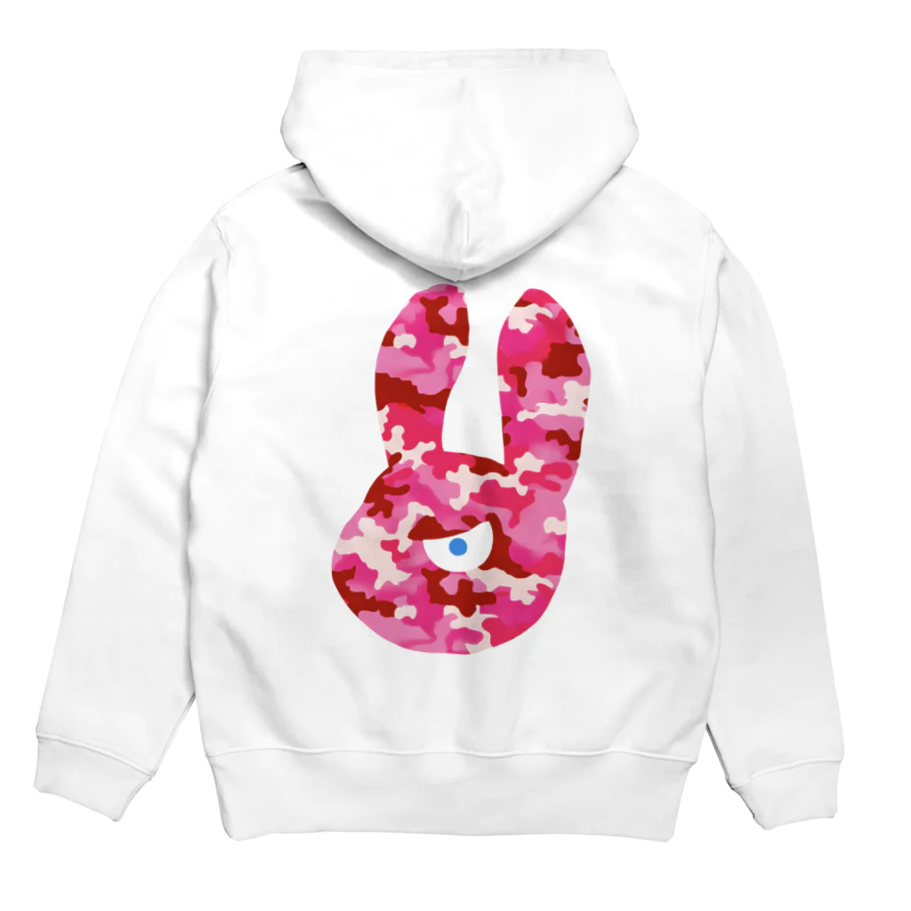 両面BADうさぎ星人迷彩ピンク 表は左胸小プリント（全色あり） / ユウサミイTシャツ店 ( YuSammy )のパーカー通販 ∞ SUZURI（スズリ）