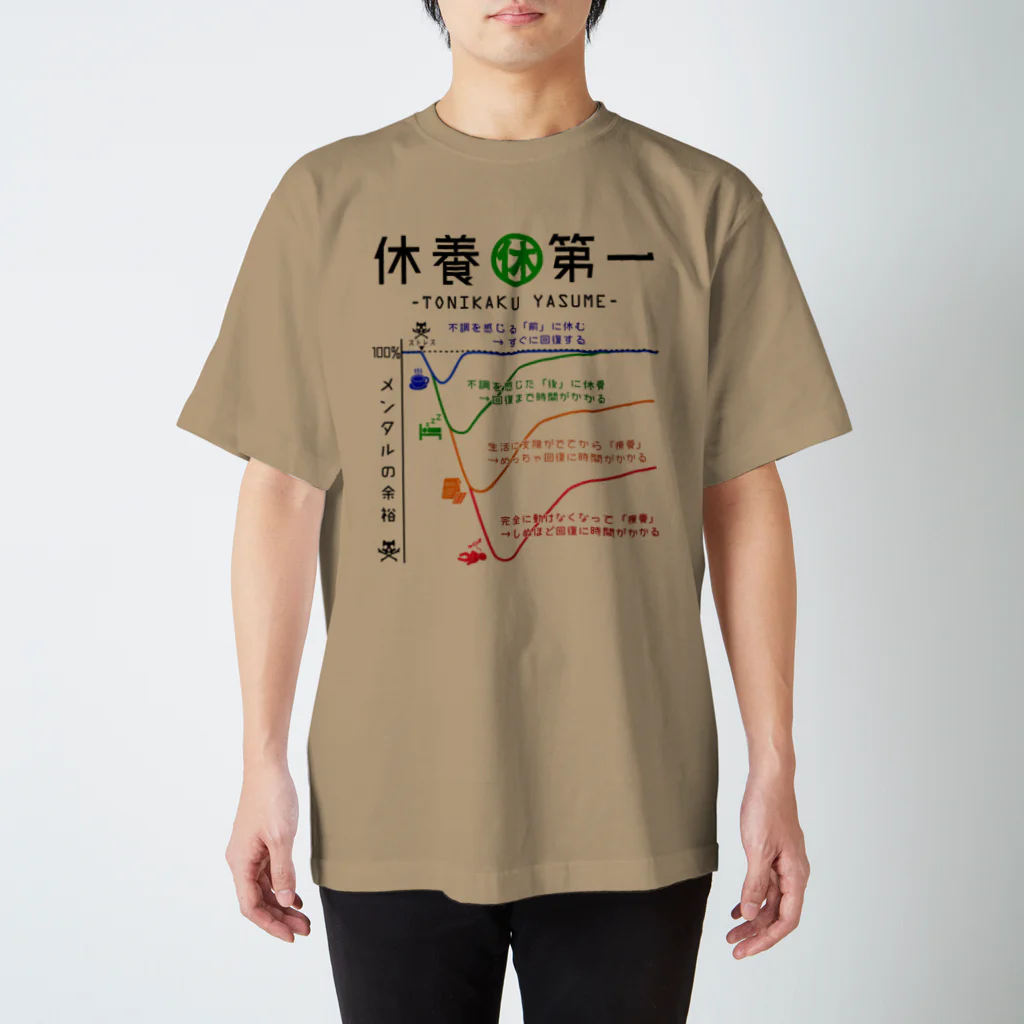 ちゃんと休むべき理由を胸に刻んでみた。 / 倉戸みと ( mitragyna )のスタンダードTシャツ通販 ∞ SUZURI（スズリ）